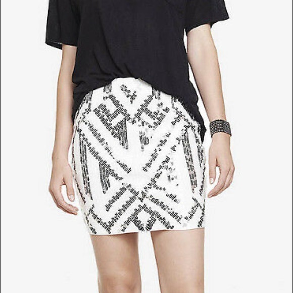 Express | Skirts | New Express Aztec Sequin Mini Skirt | Poshmark